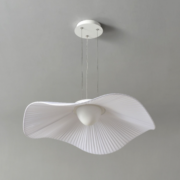 Plain fabric fashionable pleats pendant light with lotus leaves design ...