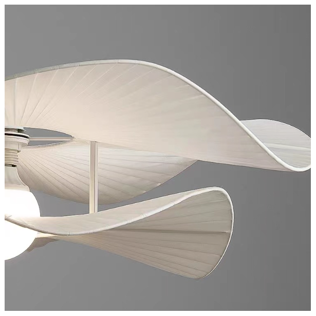 Stylish fabric ceiling light with a lotus flower and straw hat shape ...