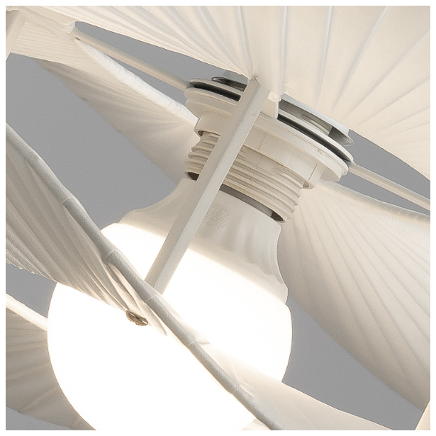 Stylish fabric ceiling light with a lotus flower and straw hat shape ...