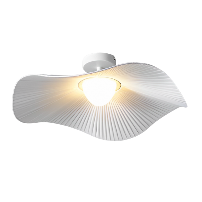 Stylish fabric ceiling light with a lotus flower and straw hat shape for bedroom | Yigo ...