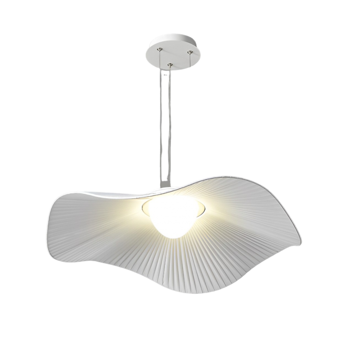 Plain fabric fashionable pleats pendant light with lotus leaves design ...